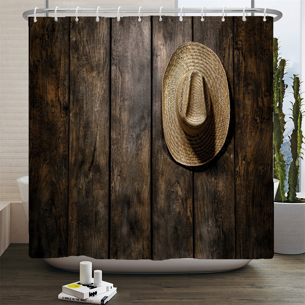 Rustic Shower Curtain Vintage Vertical Wood Planks Distressed Rustic ...