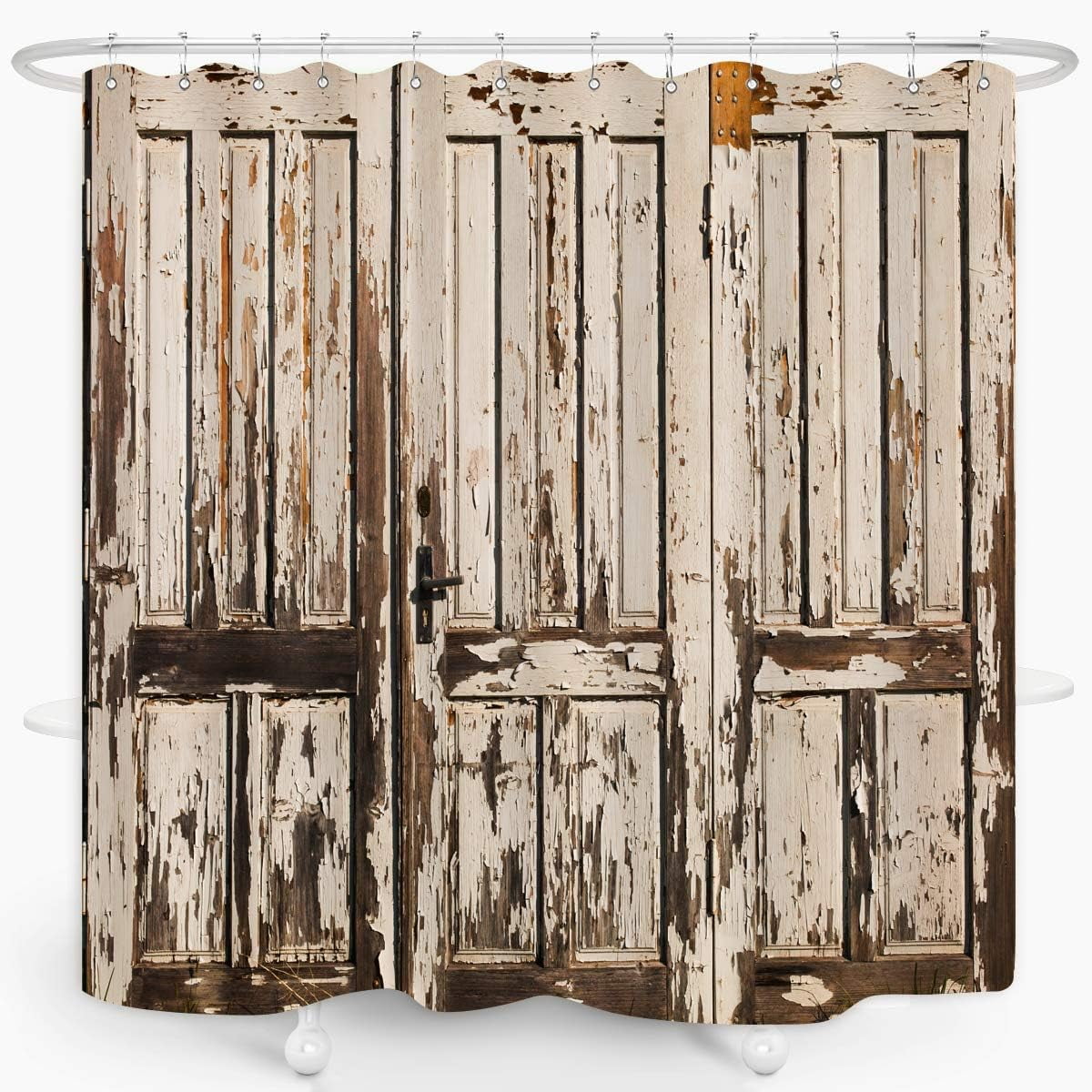 Rustic Shower Curtain Wooden Barn Door Vintage Farmhouse Old Wood Board ...