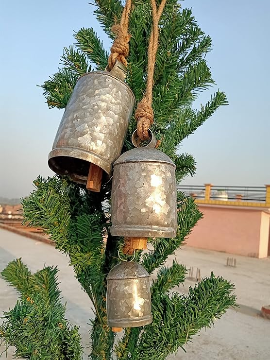 Rustic Silver Antique Bells | Wreath Hanger Idea | Holiday Decor ...