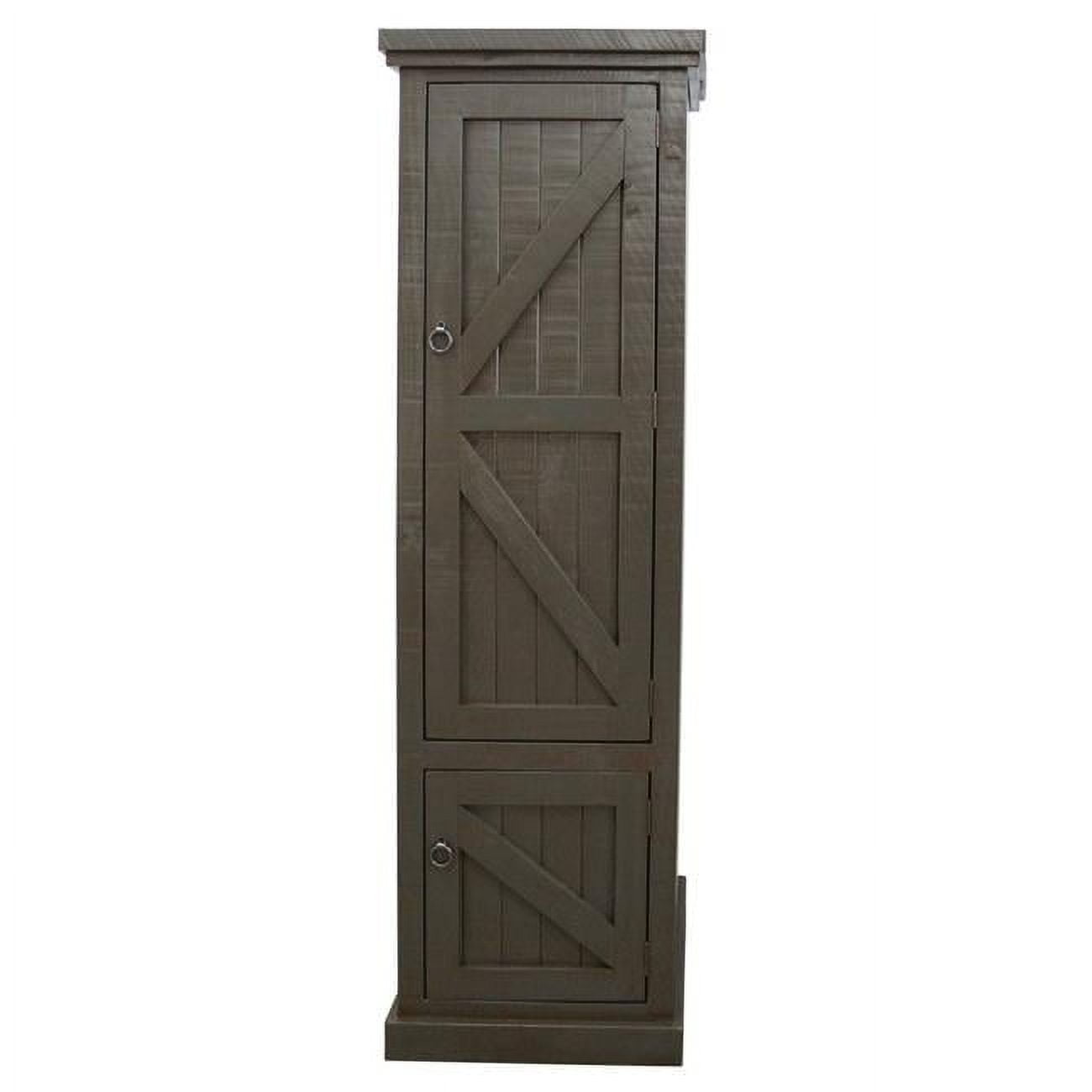 Rustic Single Door Armoire with Garmont Rod, Rustic Antique Black ...
