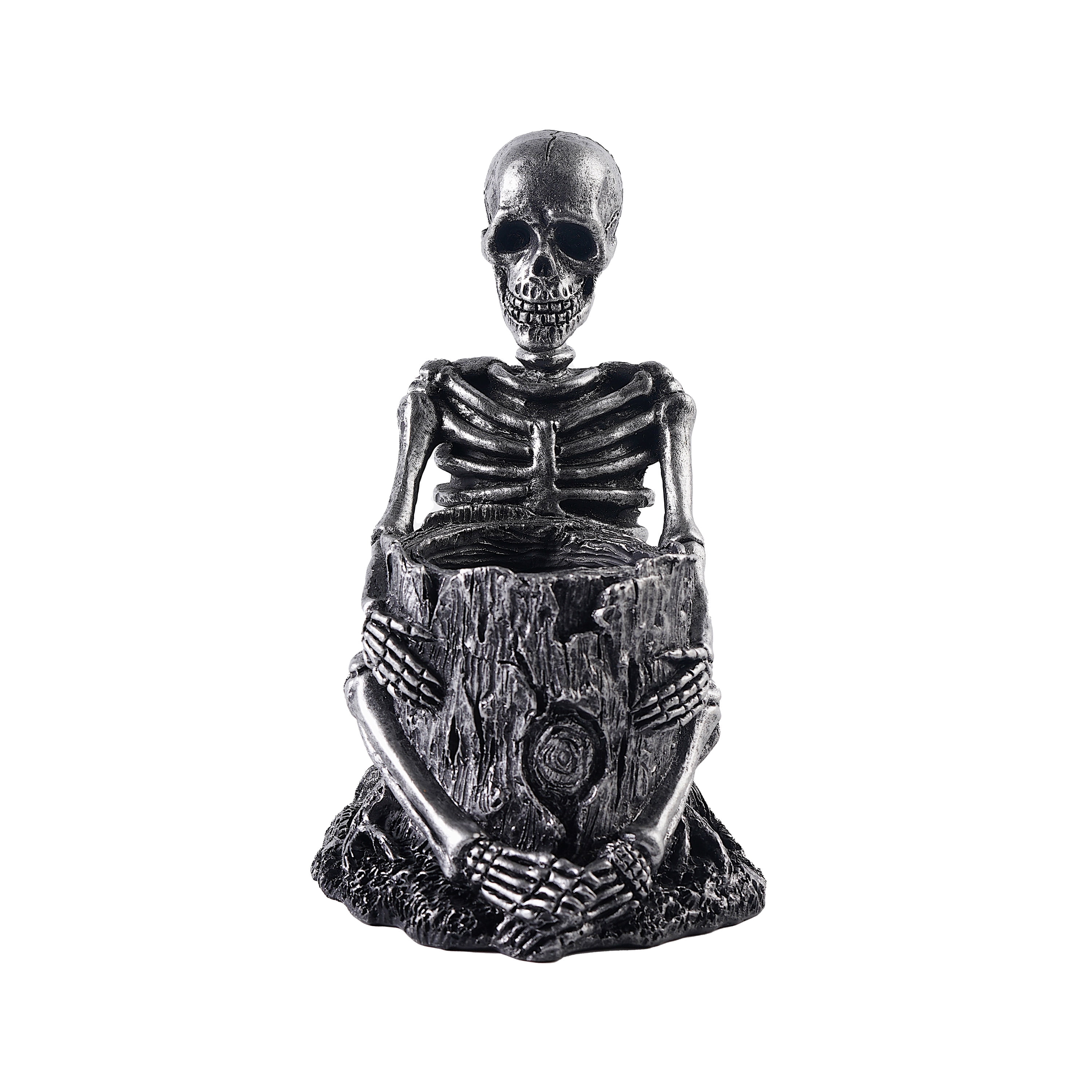 Rustic Skeleton Toothbrush Holder for Bathroom, Skull Pen Holder Gothic ...