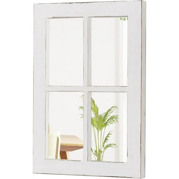 Rustic Small Window Pane Mirror Wall Decor 11 X 16 Inch, Hanging ...