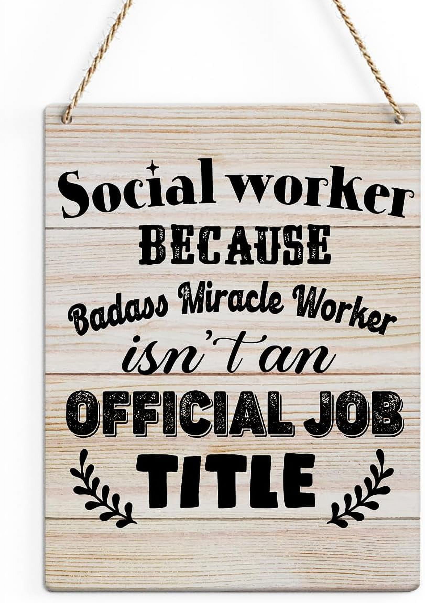 Rustic Social Worker Wood Decor Sign, Social Worker Quote Printed Wood ...