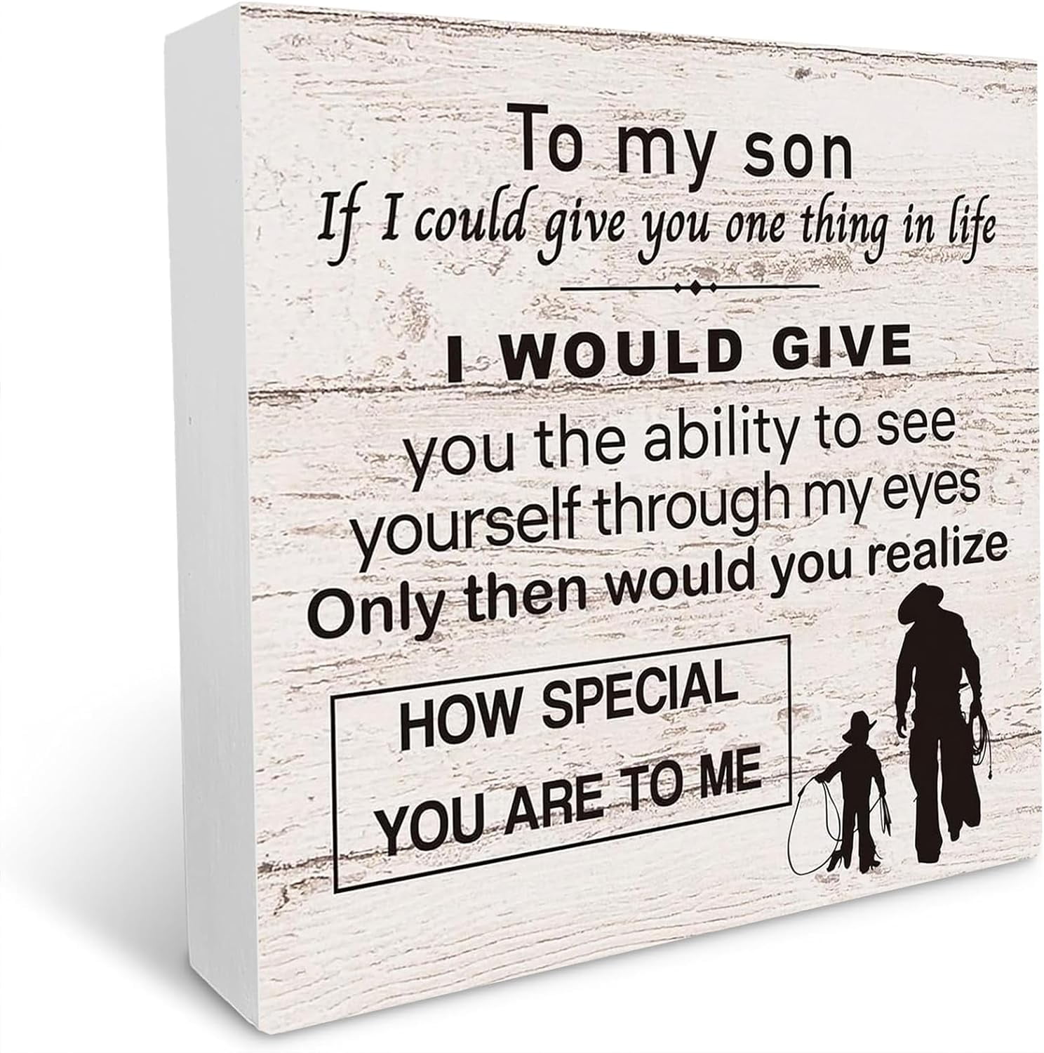 Rustic Son Gift Box Sign, How Special You Are to Me, Wood Plaque Table ...