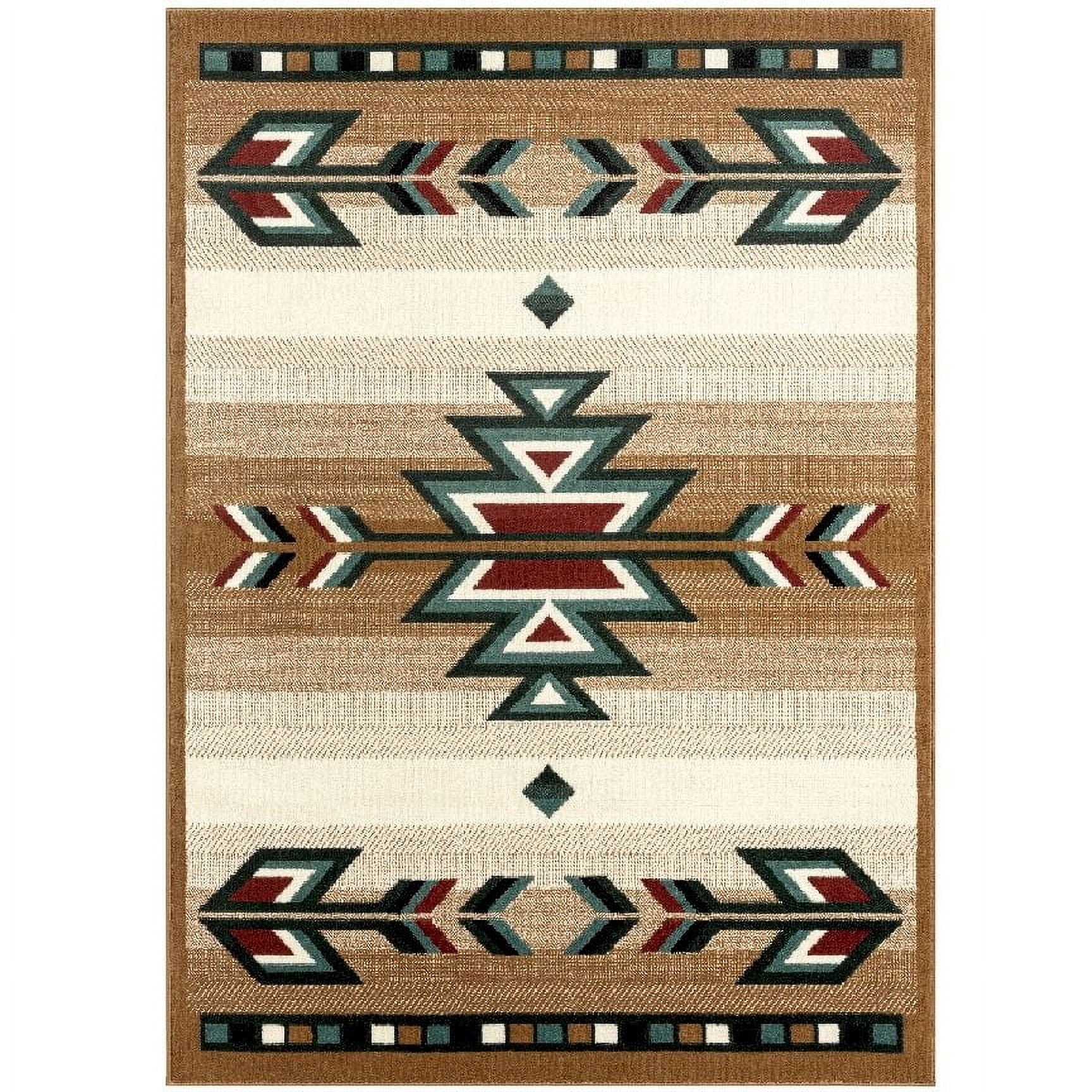 Rustic Southwestern Carpet Arrows Lodge Style Cabin Area Rug, 5' 2" x 7 ...