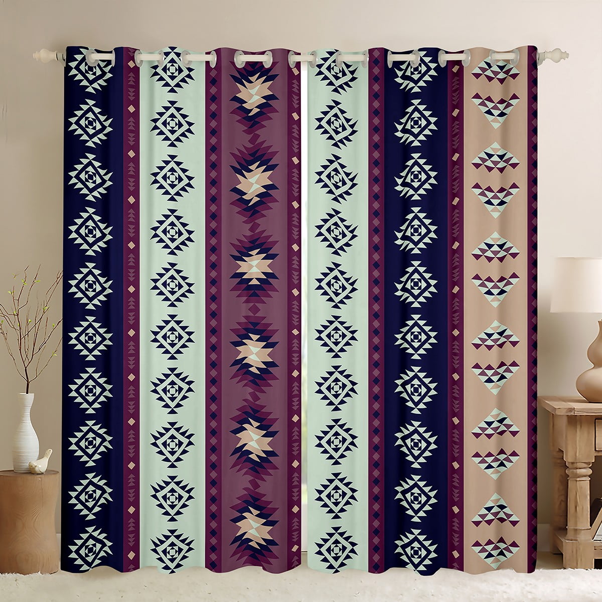 Rustic Southwestern Curtains 42"Wx84"L Western Boho Aztec Window ...