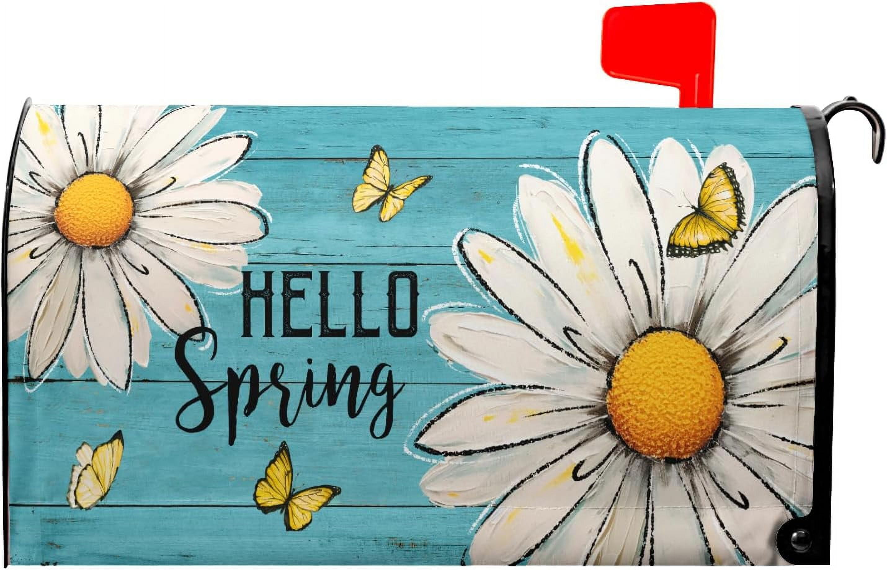 Rustic Spring Daisy Mailbox Covers Magnetic Standard Size 21x18 Inch ...