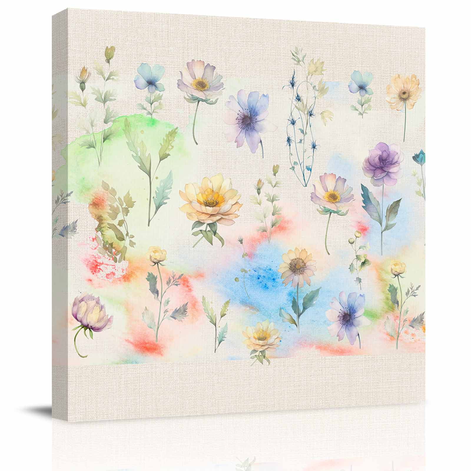 Rustic Spring Floral Canvas Print Wall Art Painting, Modern Wall Decor ...