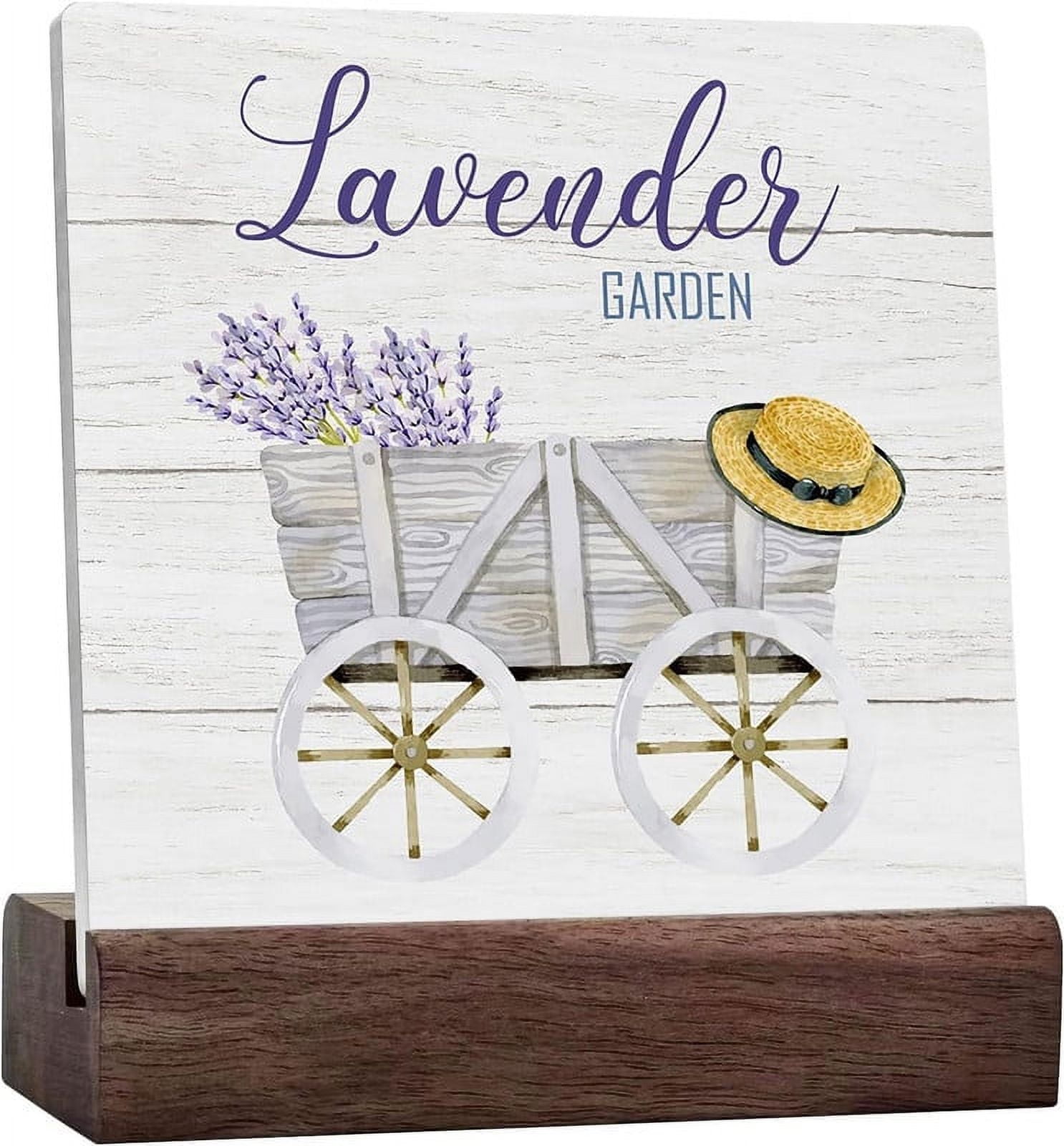 Rustic Spring Lavender Garden Office Desk Decor Ceramic Table Sign ...