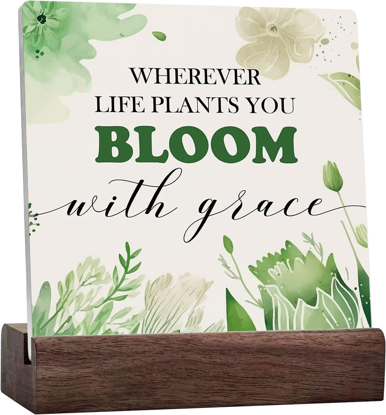 Rustic Spring Office Desk Decor - Cute Bloom With Grace Spring Ceramic ...