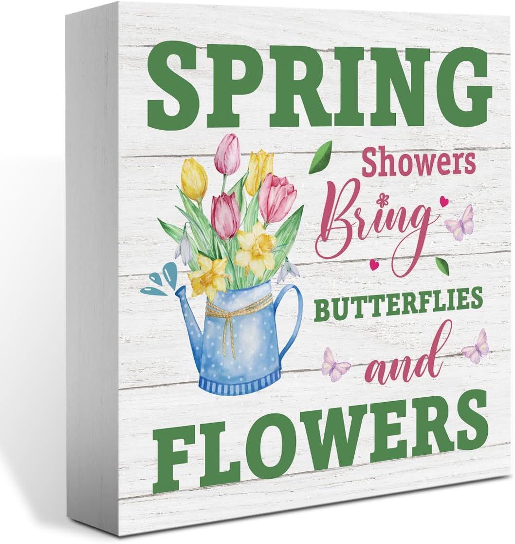 Rustic Spring Office Desk Decor Spring Tiered Tray Decoration Spring ...