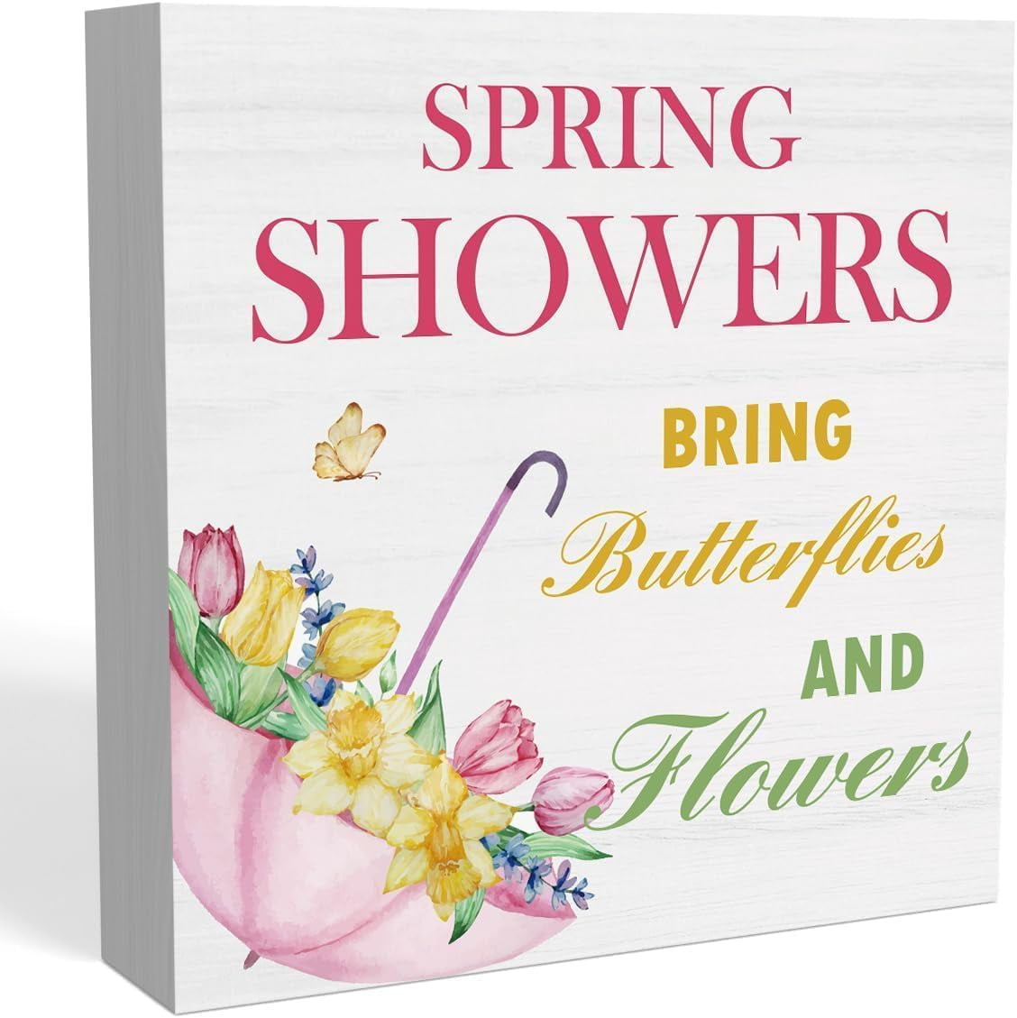 Rustic Spring Showers Bring Butterflies And Flowers Office Desk Decor ...