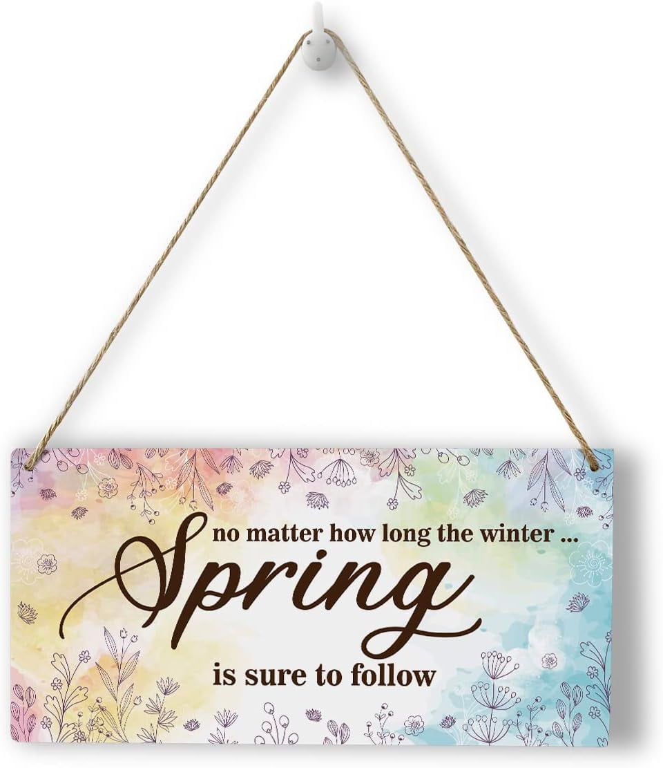 Rustic Spring Sign Wood Wall Art Wall Hanging Decor Spring Holiday ...