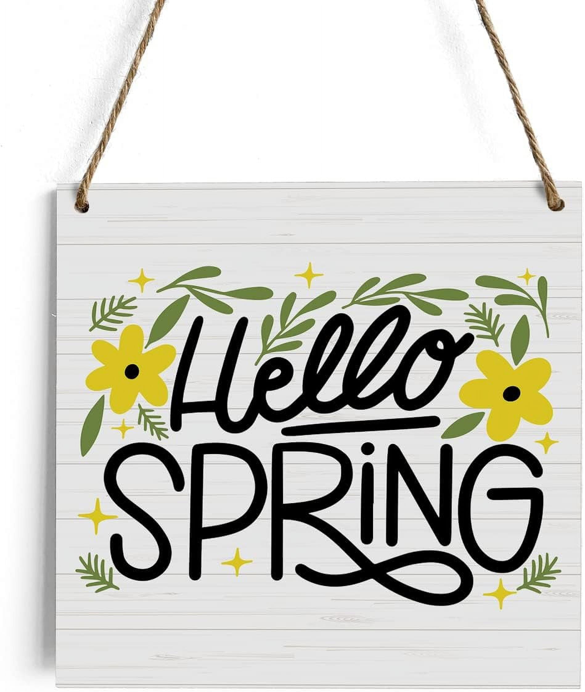 Rustic Spring Sign Wood Wall Art Wall Hanging Decor Funny Spring ...