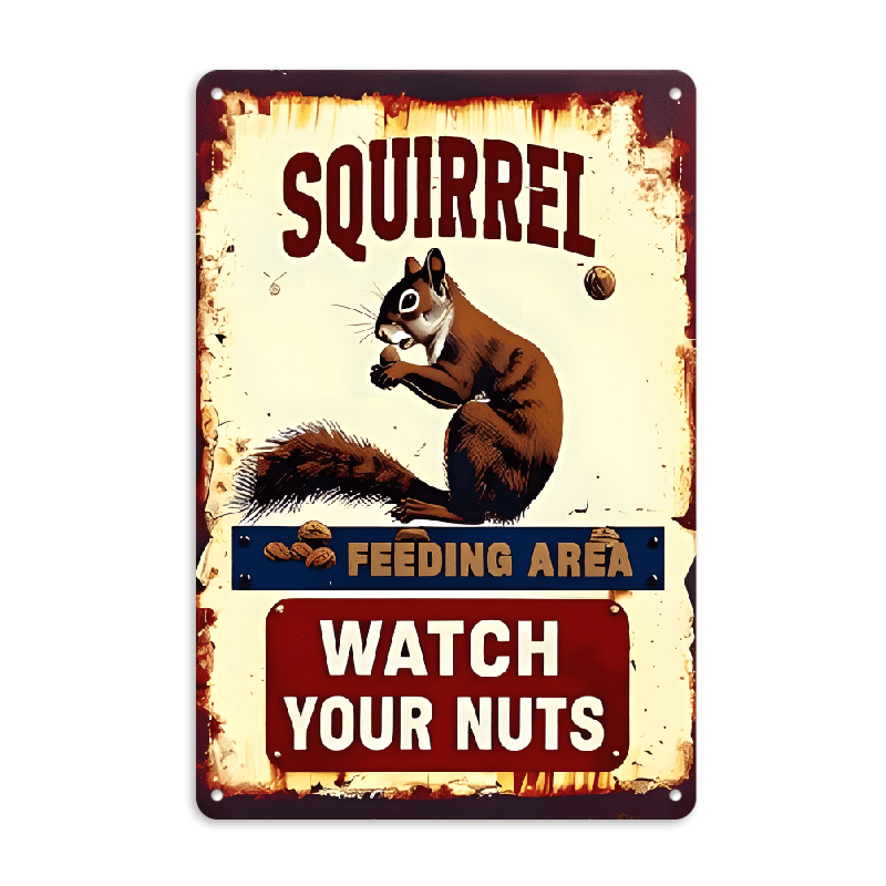Rustic Squirrel Feeding Area Sign_ Perfect for Garden Or Patio Decor ...