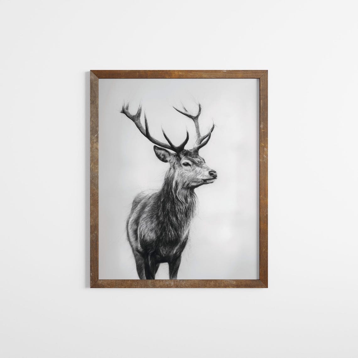 Rustic Stag Wall Art Print Rustic Wildlife Wall Art Wildlife ...