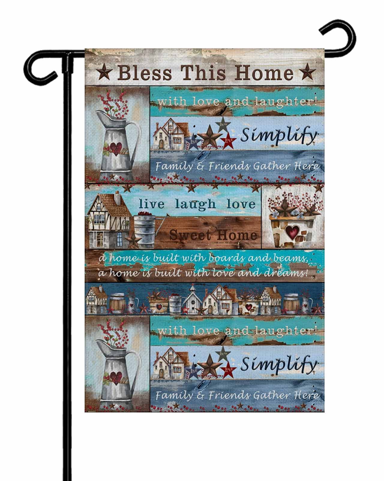 Rustic Star Farm Garden Flags 12x18 Double Sided Outside Decoration ...
