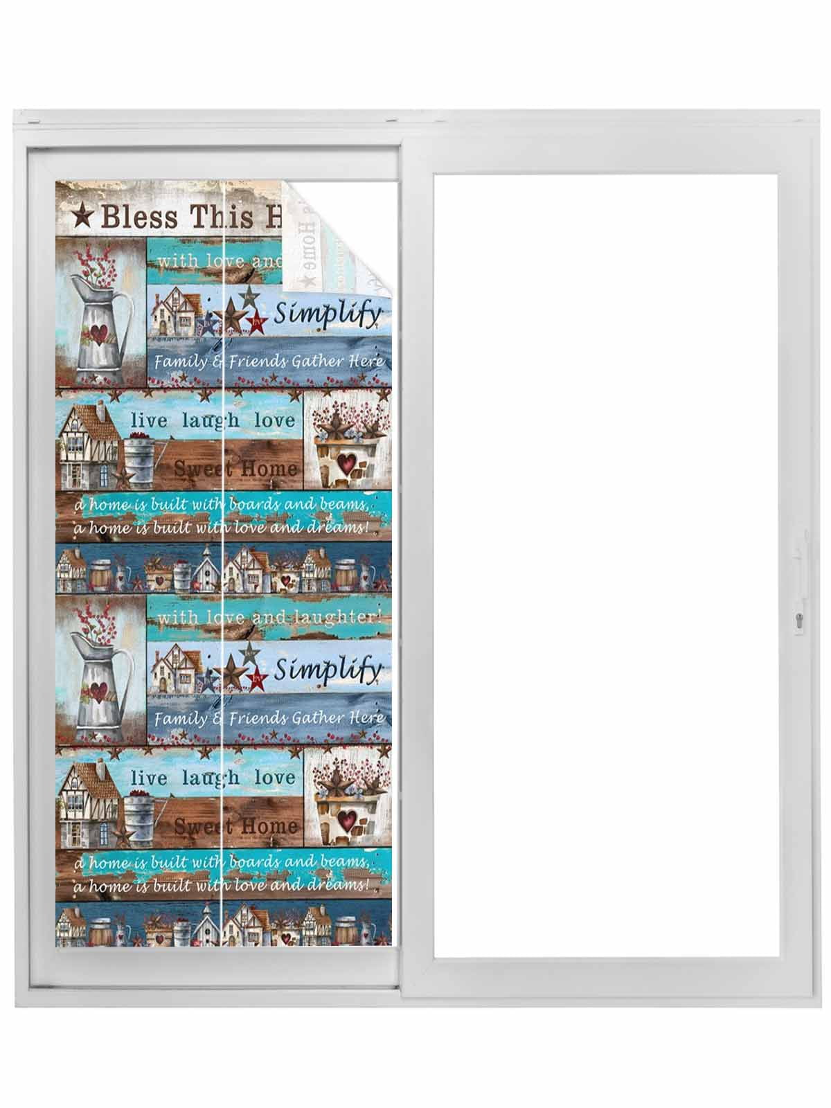 Rustic Star Farm Window Privacy Film Stained Glass Window Film ...