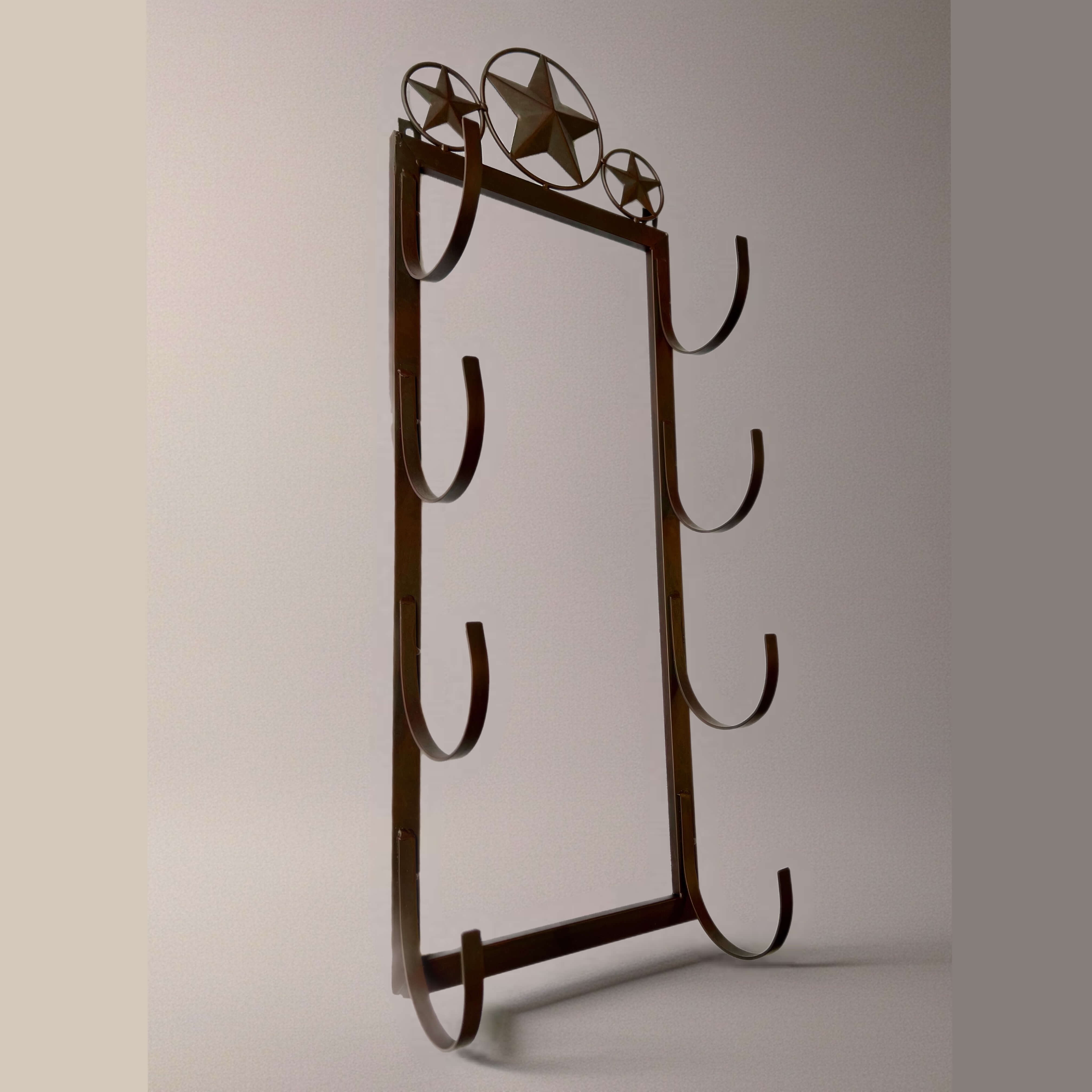 Rustic Star Metal Wall Mount Multi Towel Rack Country Bathroom Decor ...