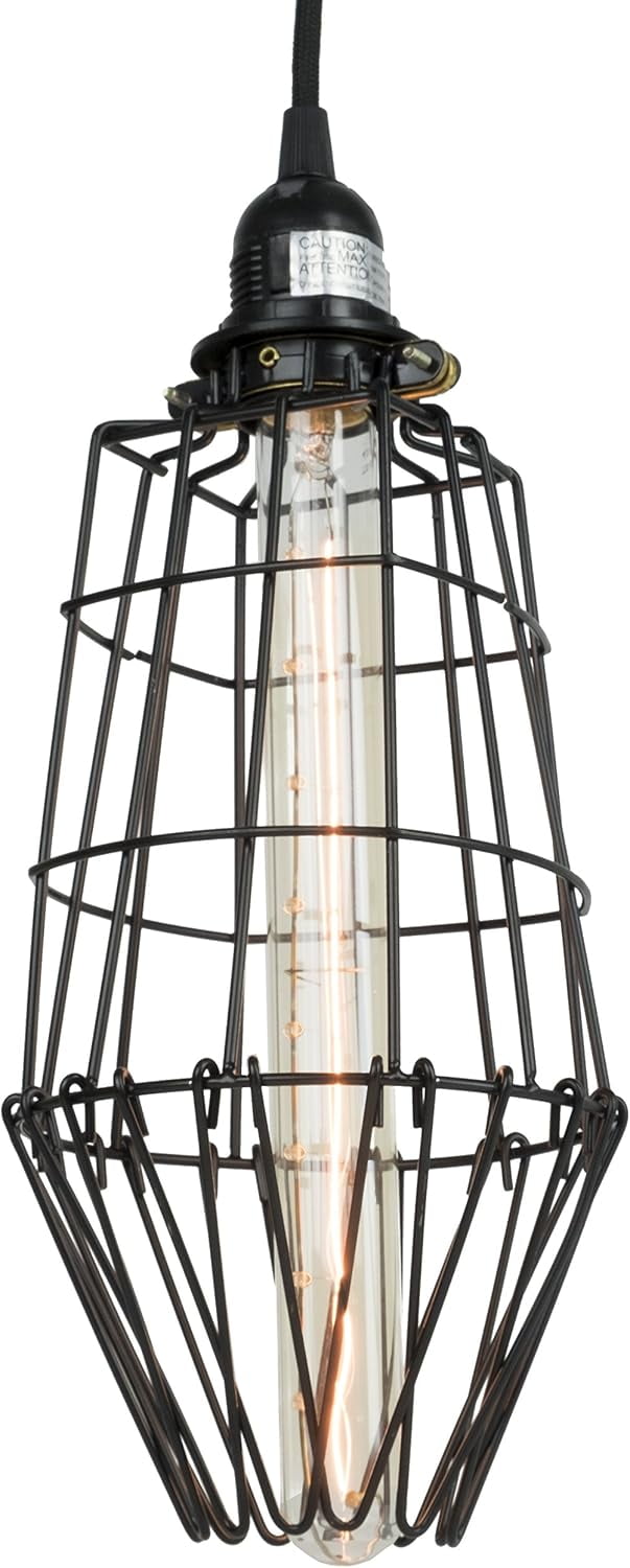 Rustic State Long Metal Wire Pendant Light Shades Light Bulb Covers Set ...