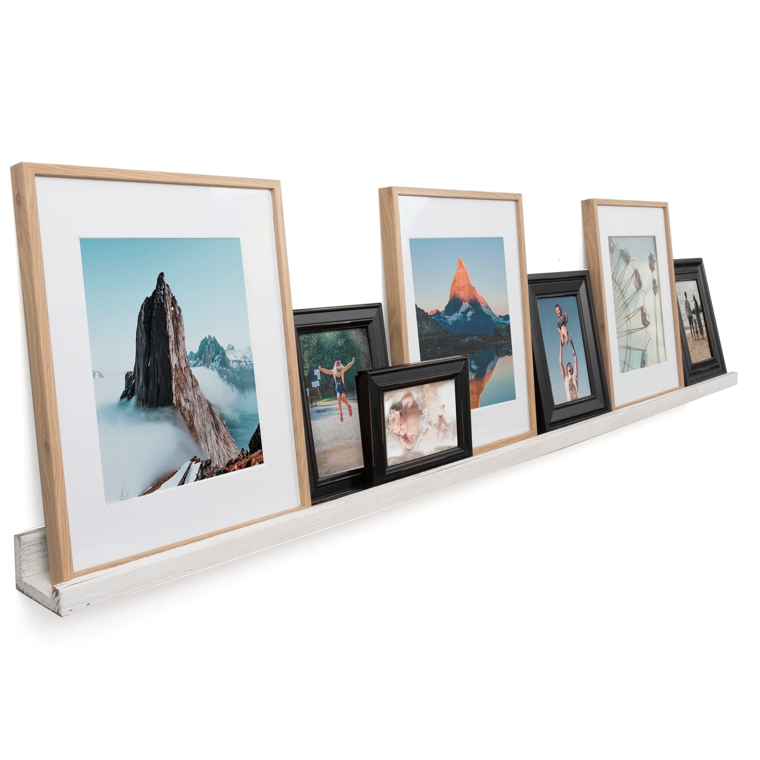 Rustic Ted Long Picture Ledge, 60 Inch Floating Shelf, Solid Wood ...
