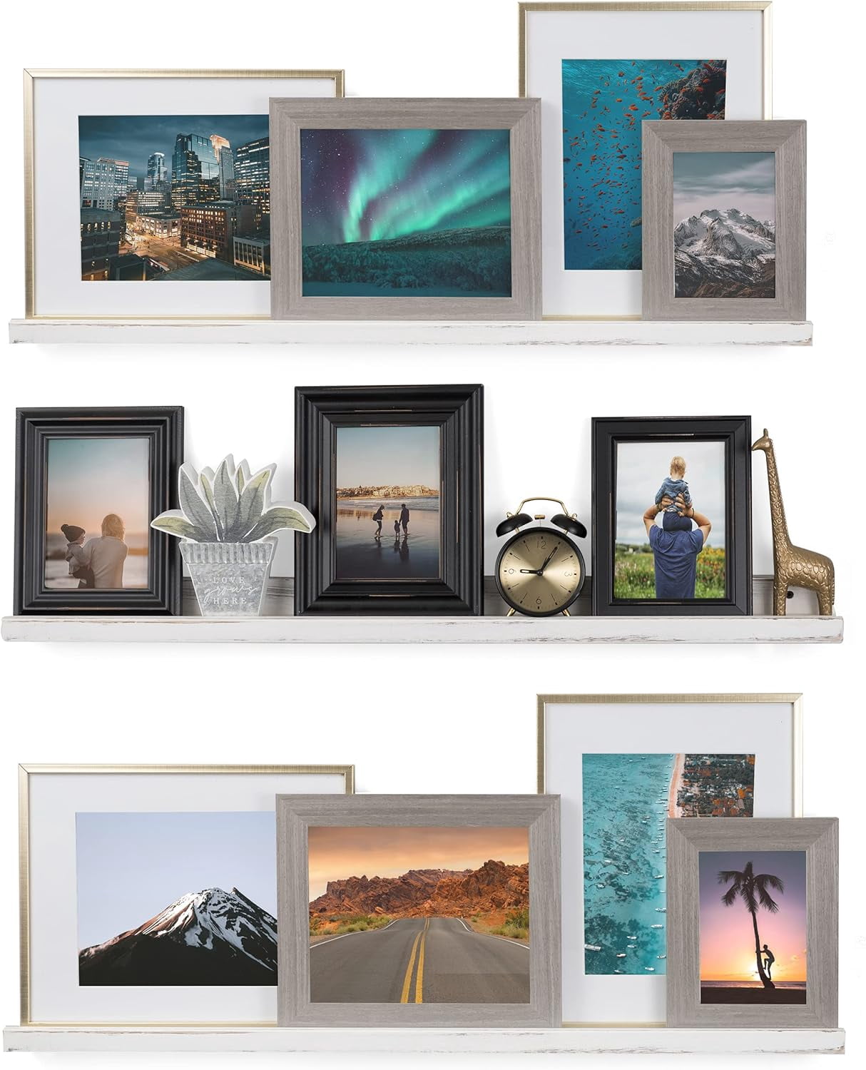 Rustic State Ted Wall Mount Narrow Picture Ledge Shelf Photo Frame ...