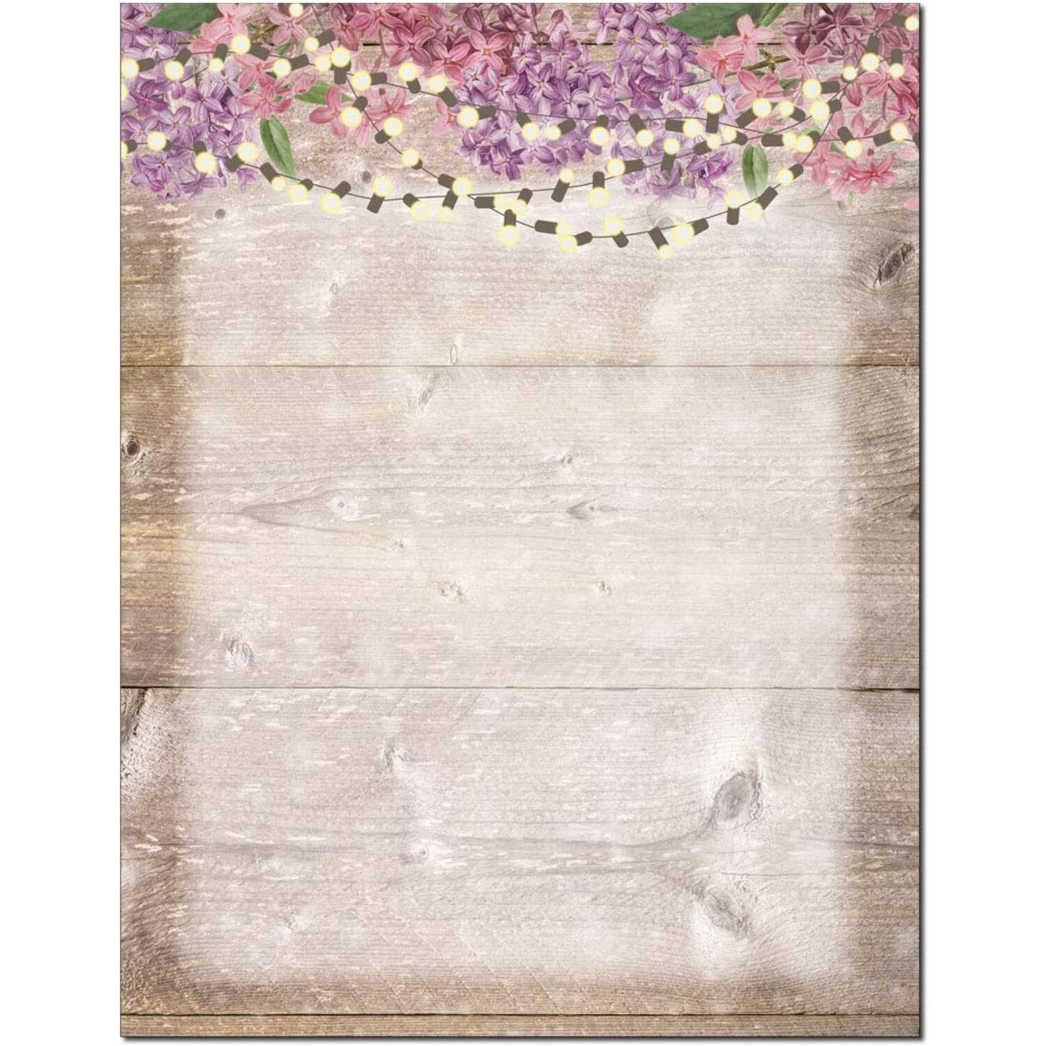 Rustic Stationery - 8.5 x 11-60 Letterhead Sheets - Flowers and ...
