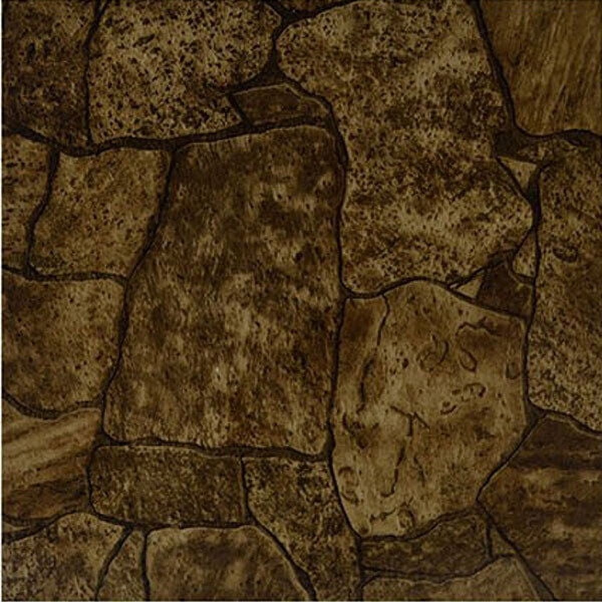 Rustic Stone Vinyl Tile 40 Pc Adhesive Kitchen Flooring - Actual 12'' x ...