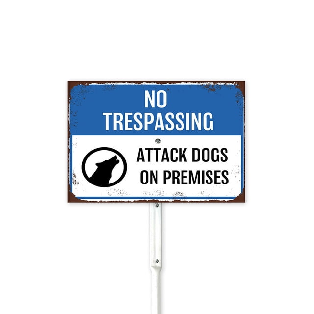 Rustic Style Beware Of Dog Sign: Warning - Attack Dogs on Premises, No ...