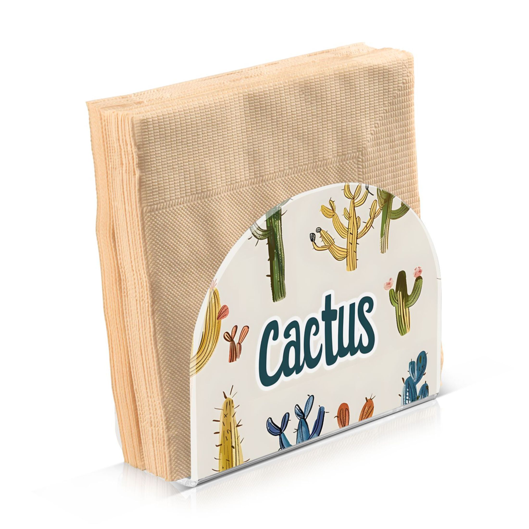 Rustic Style Cactus Napkin Holder for Table 2 Pcs Acrylic Clear Tissue ...