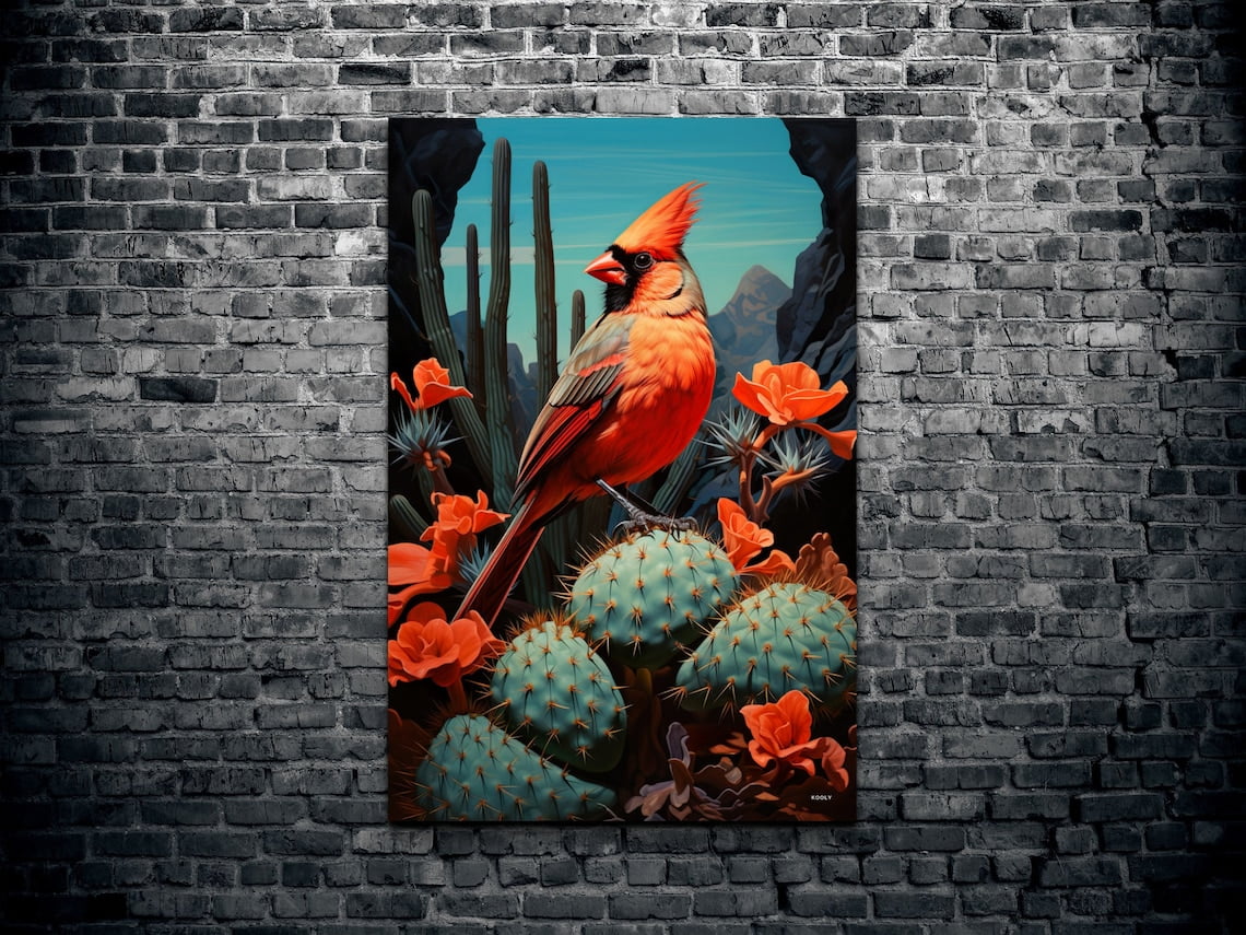Rustic Style Cardinal Wall Art, Bird Art, Cardinal Art, Farmhouse Art ...