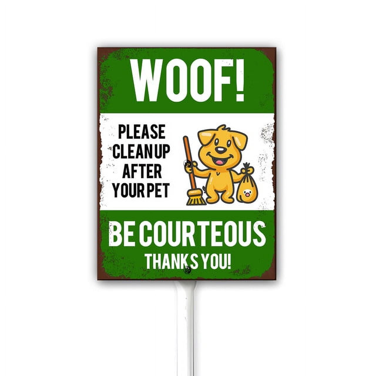 Rustic Style Funny Clean Up After Your Dog Yard Sign, Dog Welcome As ...