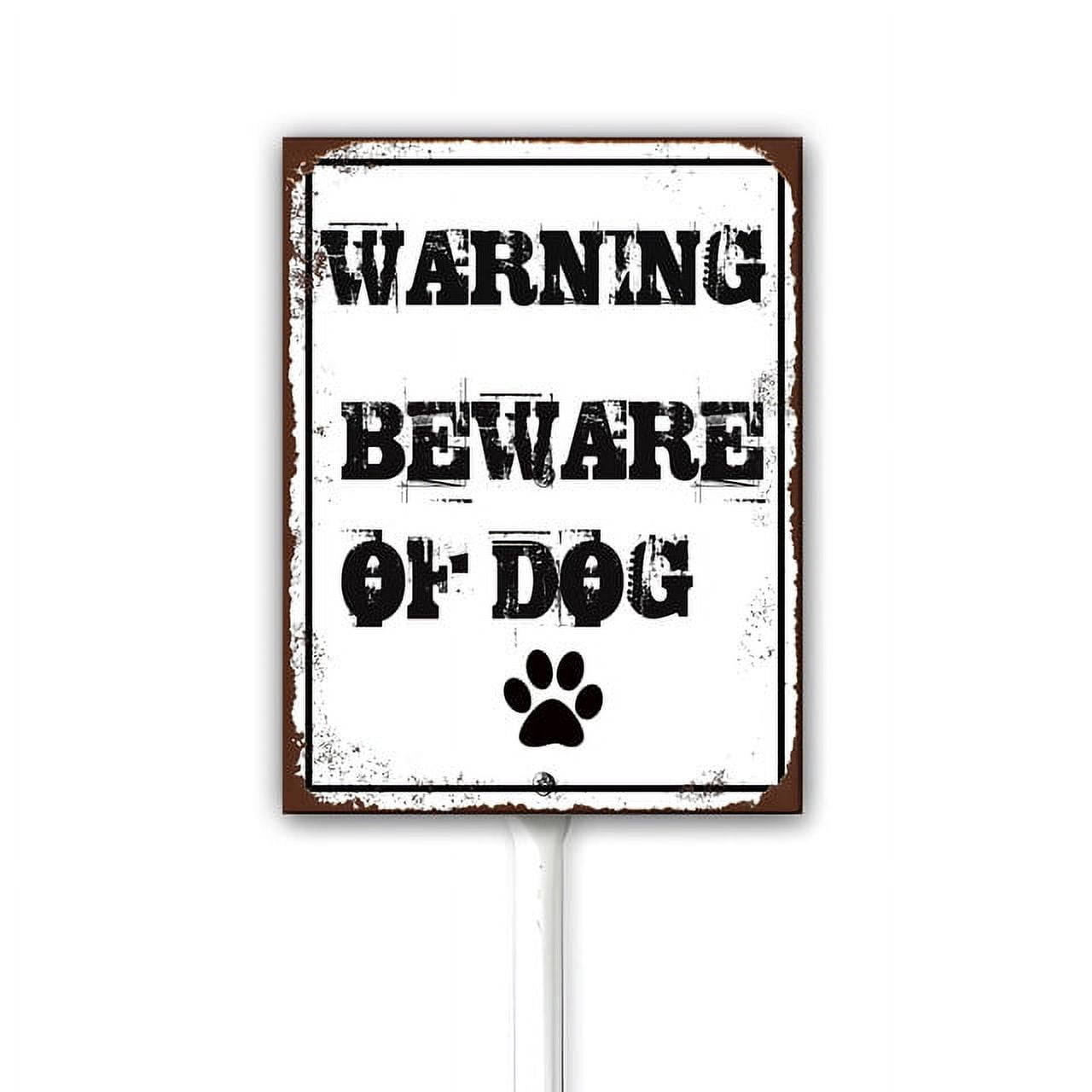 Rustic Style Funny Dog Yard Sign Beware of Dog Vertical Yard Sign ...