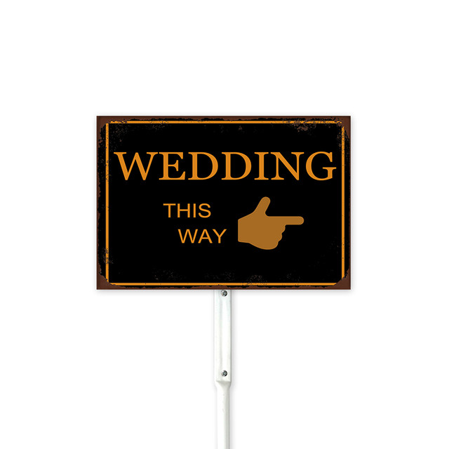 Rustic Style Funny Wedding This Way Lawn Signs Direction Arrow Lawn ...