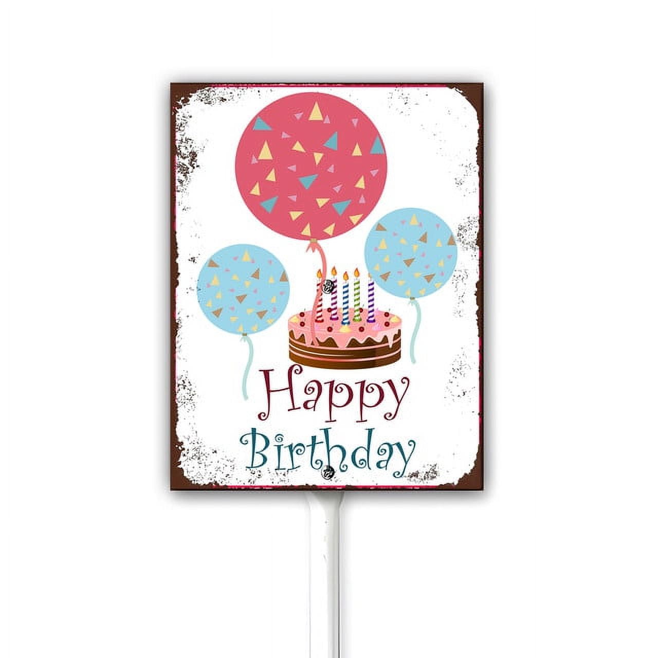 Rustic Style Happy Birthday Yard Signs with Stakes Birthday Letters ...
