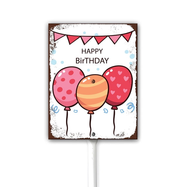 Rustic Style Happy Birthday Yard Signs with Stakes Birthday Letters ...