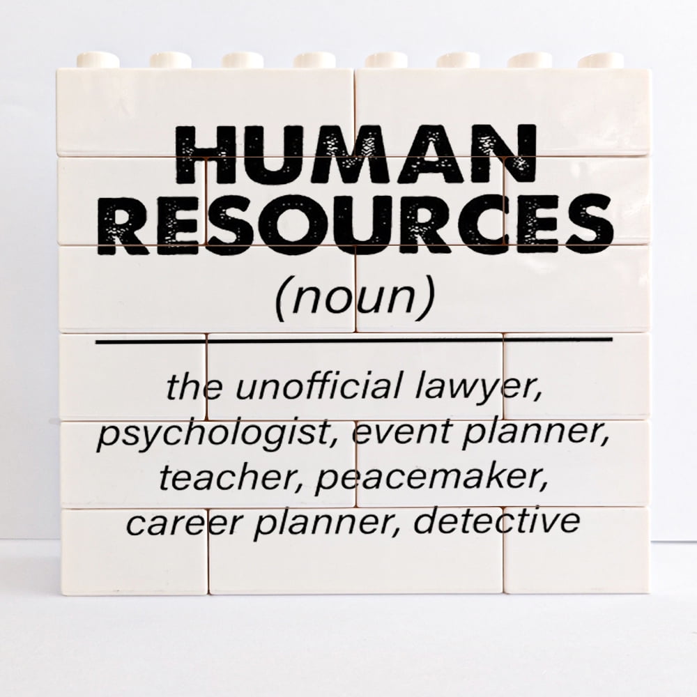 Rustic Style Human Resources Building Bricks Blocks Puzzles Desk Sign ...