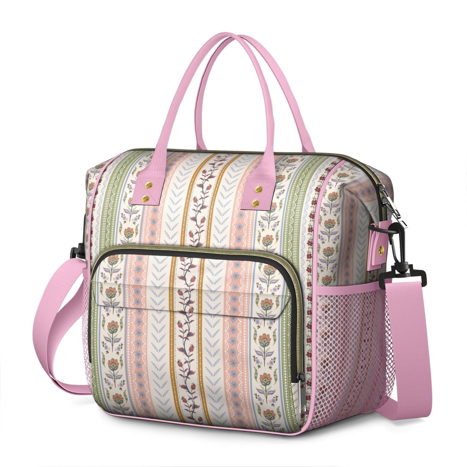 Rustic Style Insulated Lunch Bag, Dual Compartment Bohemian Lunch Box ...
