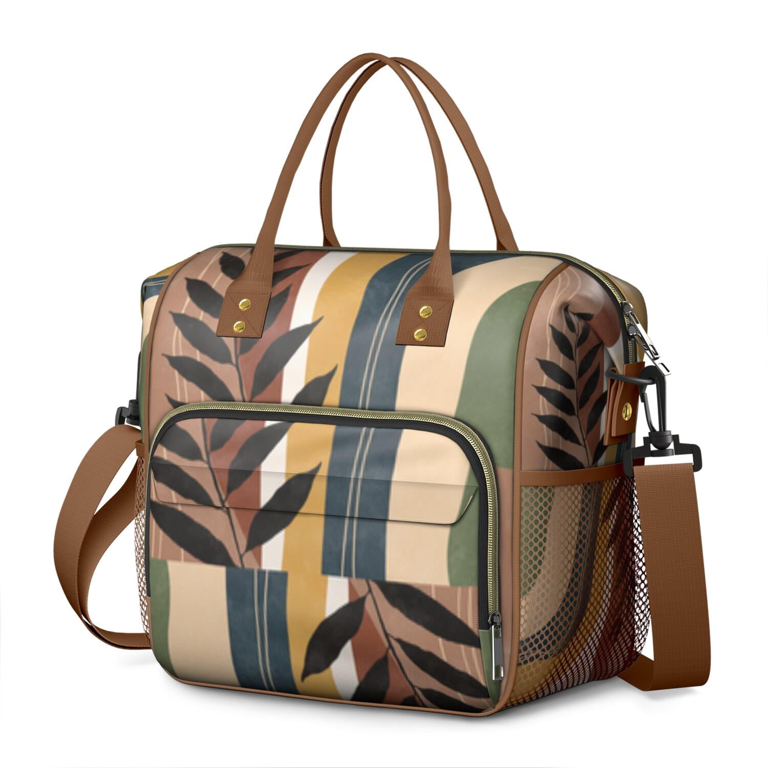 Rustic Style Insulated Lunch Bag, Dual Compartment Bohemian Lunch Box ...