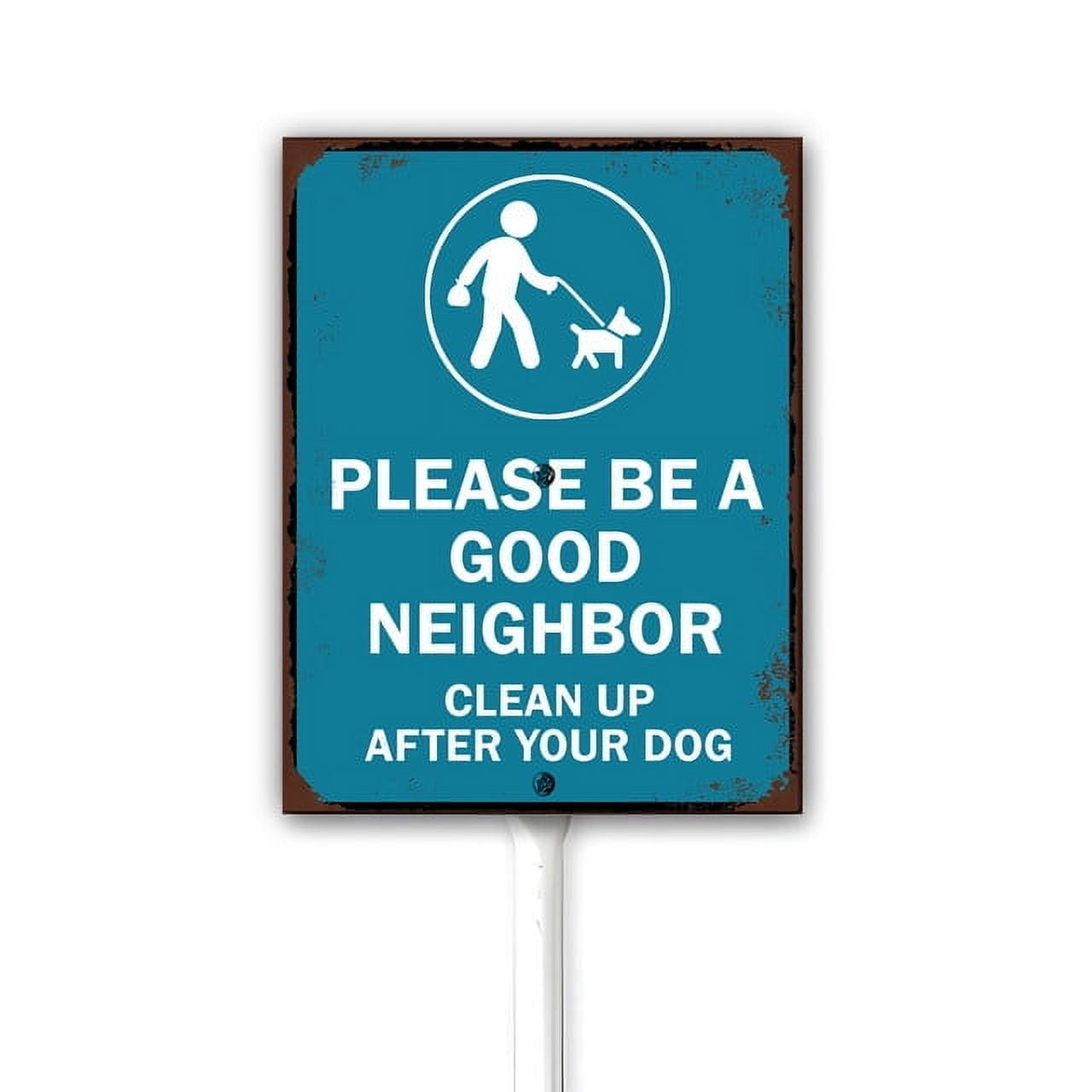 Rustic Style No Dog Signs for Yard, Be a Good Neighbor Signs, pick up ...