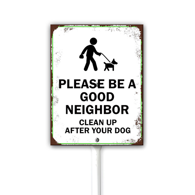 Rustic Style No Pooping Dog Signs for Yard, Be a Good Neighbor Signs ...