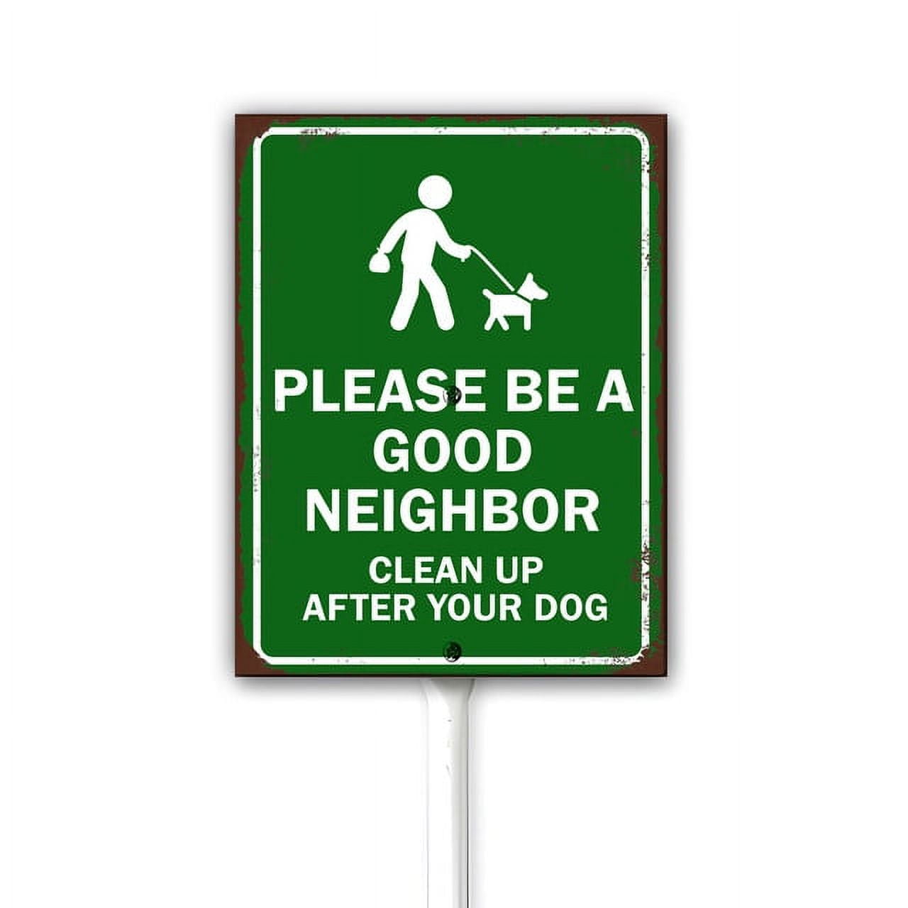 Rustic Style No Pooping Dog Signs for Yard, Be a Good Neighbor Signs ...