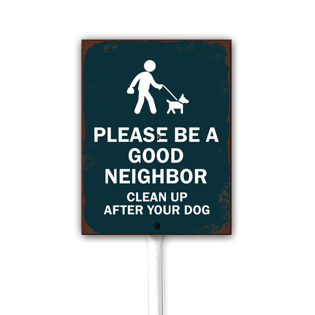 Rustic Style No Pooping Dog Signs for Yard, Be a Good Neighbor Signs ...