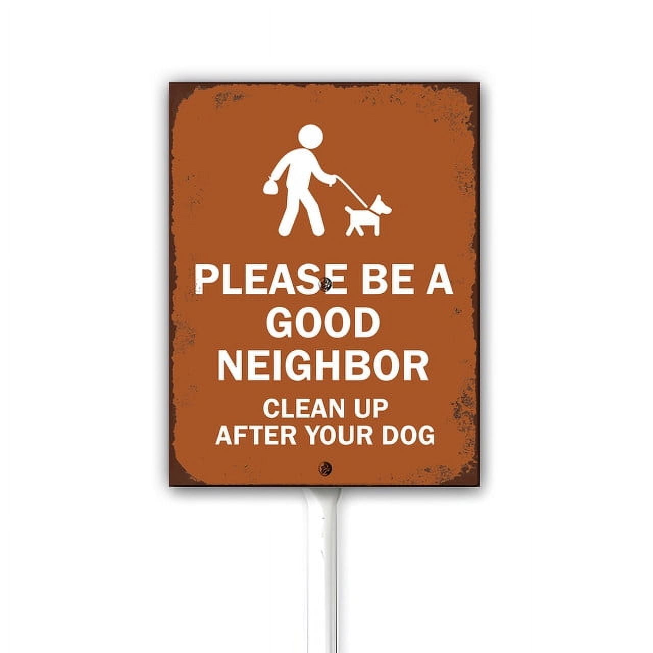 Rustic Style No Pooping Dog Signs for Yard, Be a Good Neighbor Signs ...