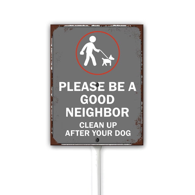 Rustic Style No Pooping Dog Signs for Yard, Be a Good Neighbor Signs ...