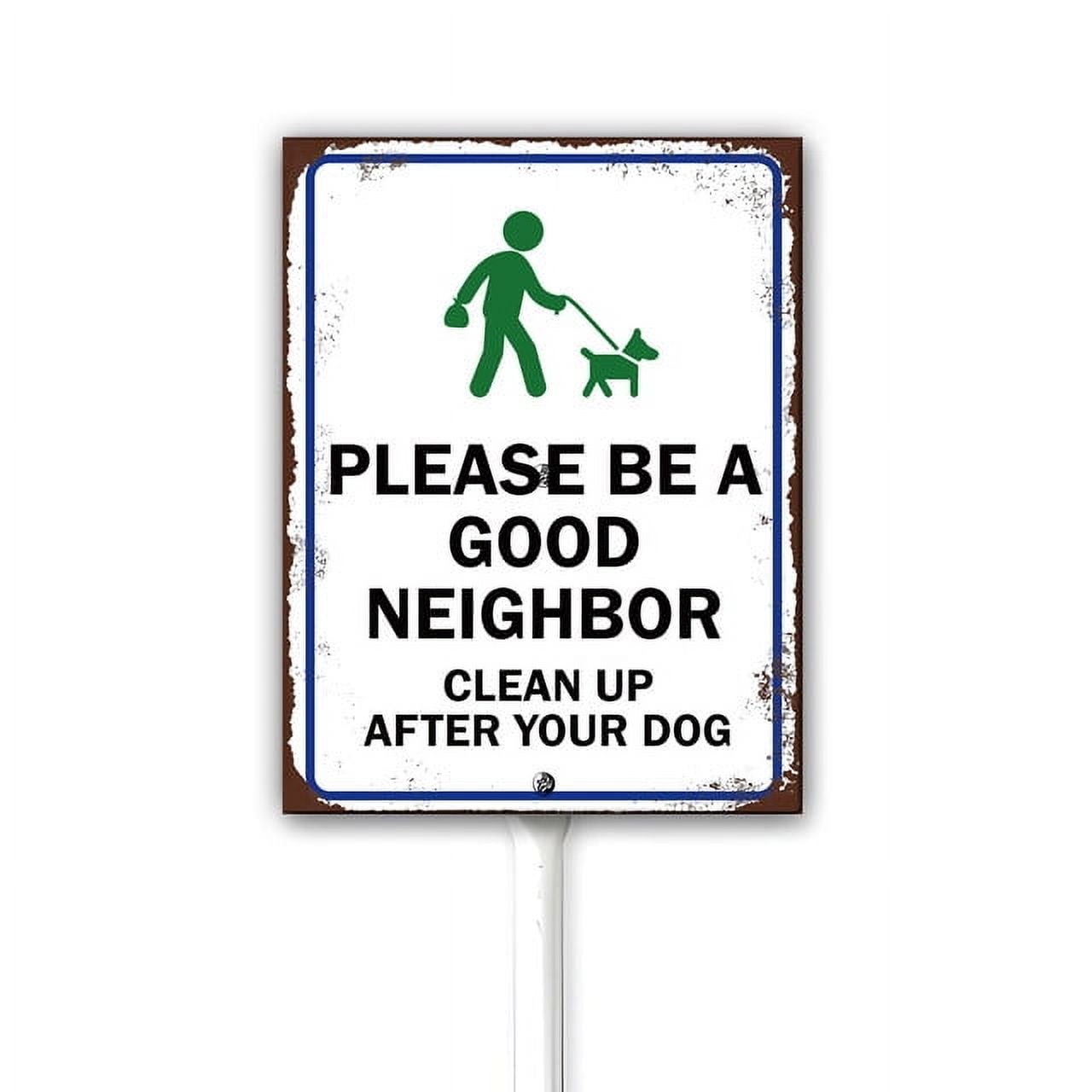 Rustic Style No Pooping Dog Signs for Yard, Be a Good Neighbor Signs ...