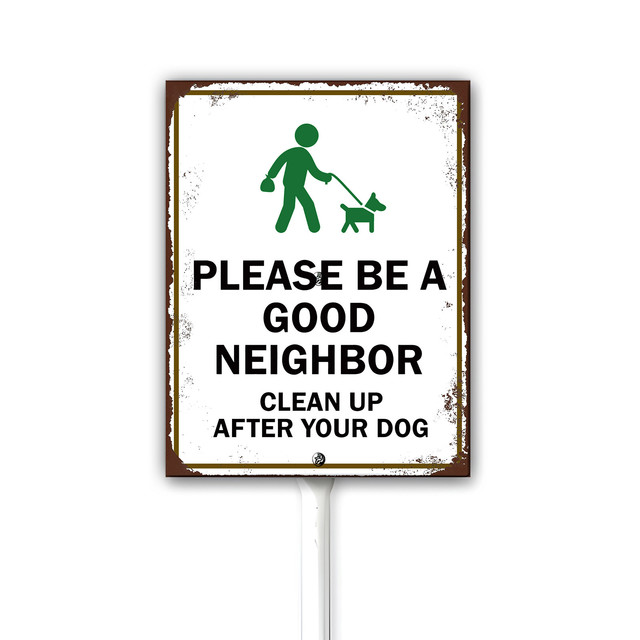 Rustic Style No Pooping Dog Signs for Yard, Be a Good Neighbor Signs ...