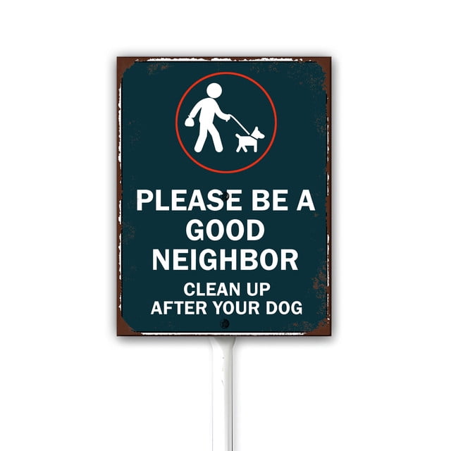 Rustic Style No Pooping Dog Signs for Yard, Be a Good Neighbor Signs ...