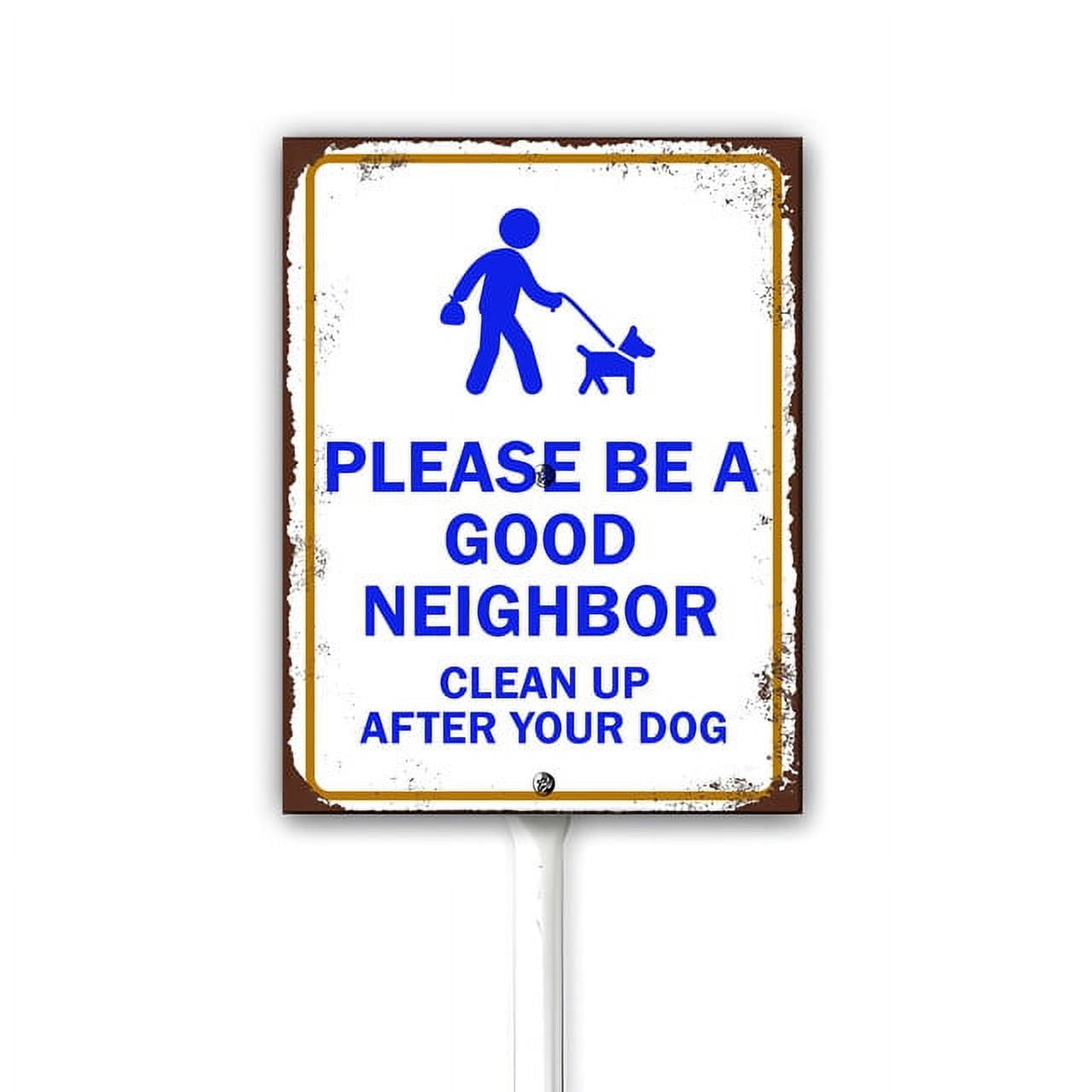 Rustic Style No Pooping Dog Signs for Yard, Be a Good Neighbor Signs ...