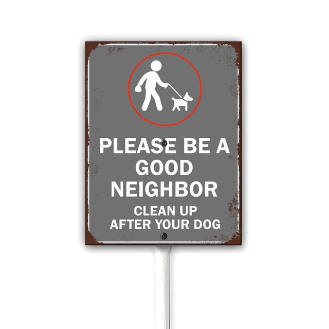Rustic Style No Pooping Dog Signs for Yard, Be a Good Neighbor Signs ...